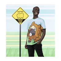 Bidoof Allover-Print Fitted Crew Neck T-Shirt - Adult | Pokémon Center ...