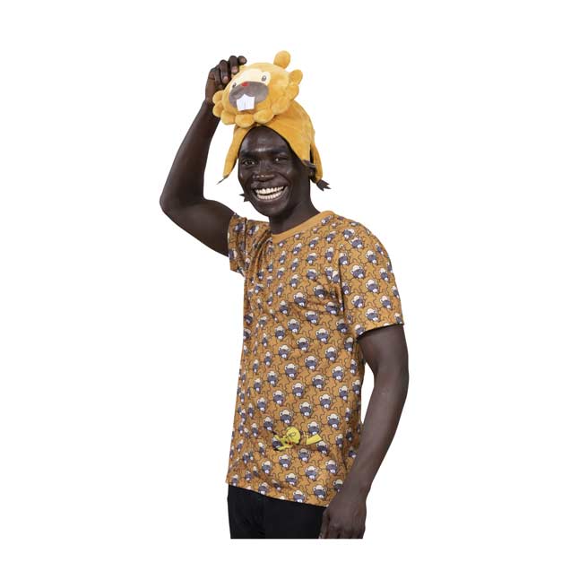Bidoof & Pikachu Allover-Print Fitted Crew Neck T-Shirt - Adult ...