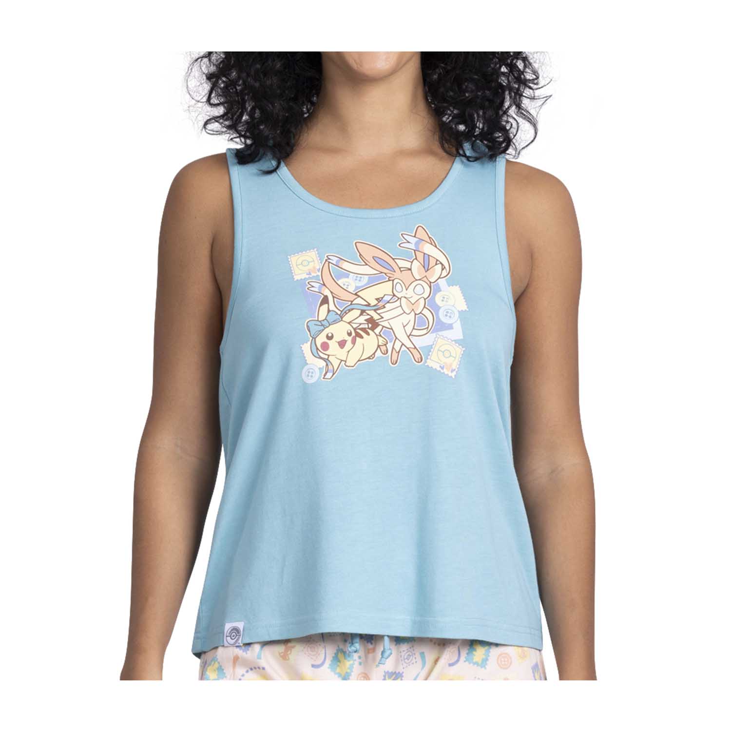 Pikachu & Sylveon Friendship Light Blue Tank Top - Women | Pokémon ...