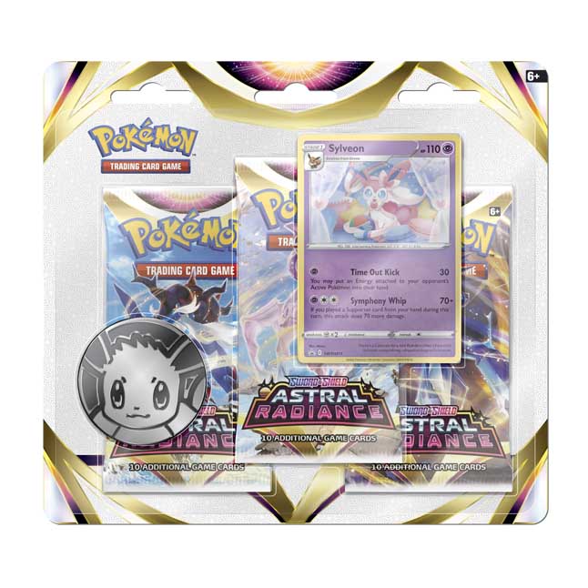 Pokémon TCG: Sword & Shield-Astral Radiance 3 Booster Packs, Coin ...