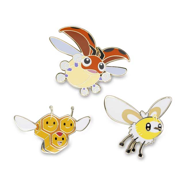 Ledyba, Combee & Cutiefly Pokémon Pins (3-Pack) | Pokémon Center UK ...