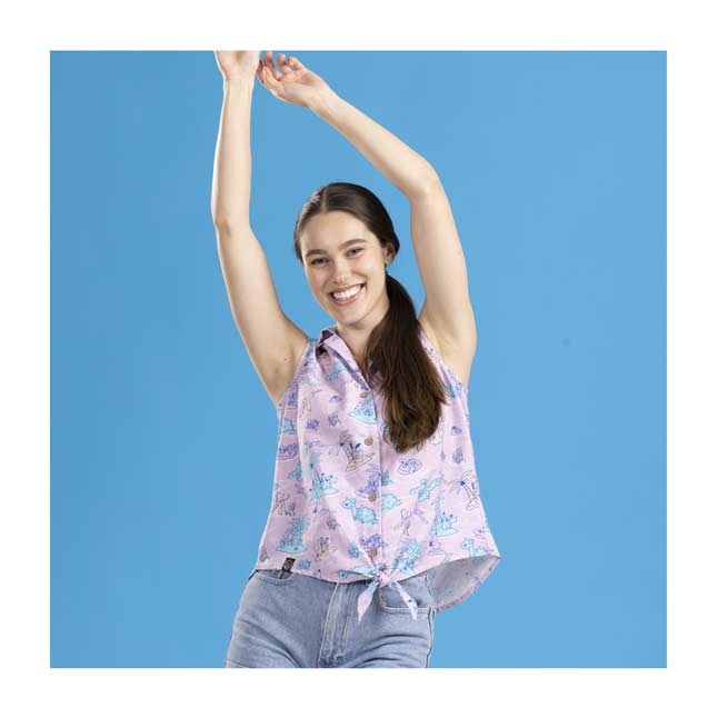 Pokémon Tropical Sunny Seas Purple Sleeveless Tropical Shirt - Women ...