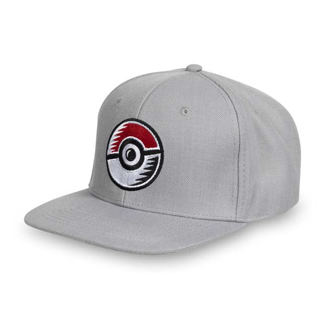 Poké Ball Gray Flat-Bill Hat (One Size-Adult) | Pokémon Center Official ...