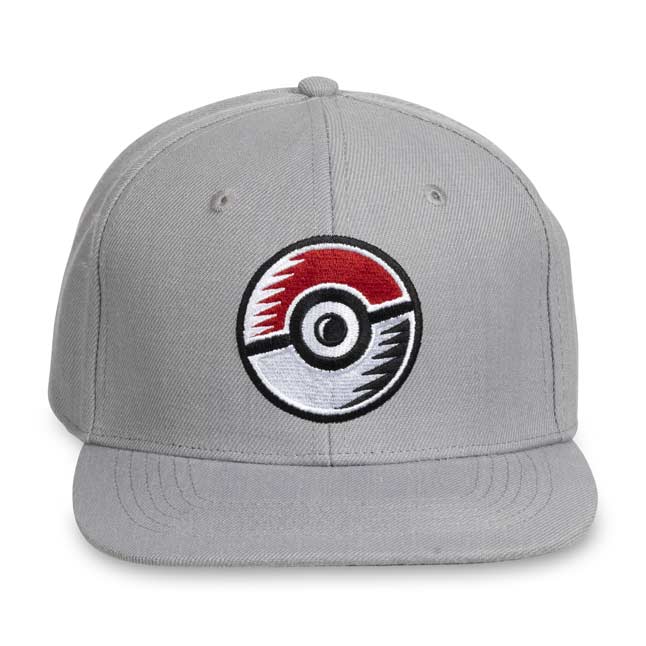 Poké Ball Gray Flat-Bill Hat (One Size-Adult) | Pokémon Center Official ...