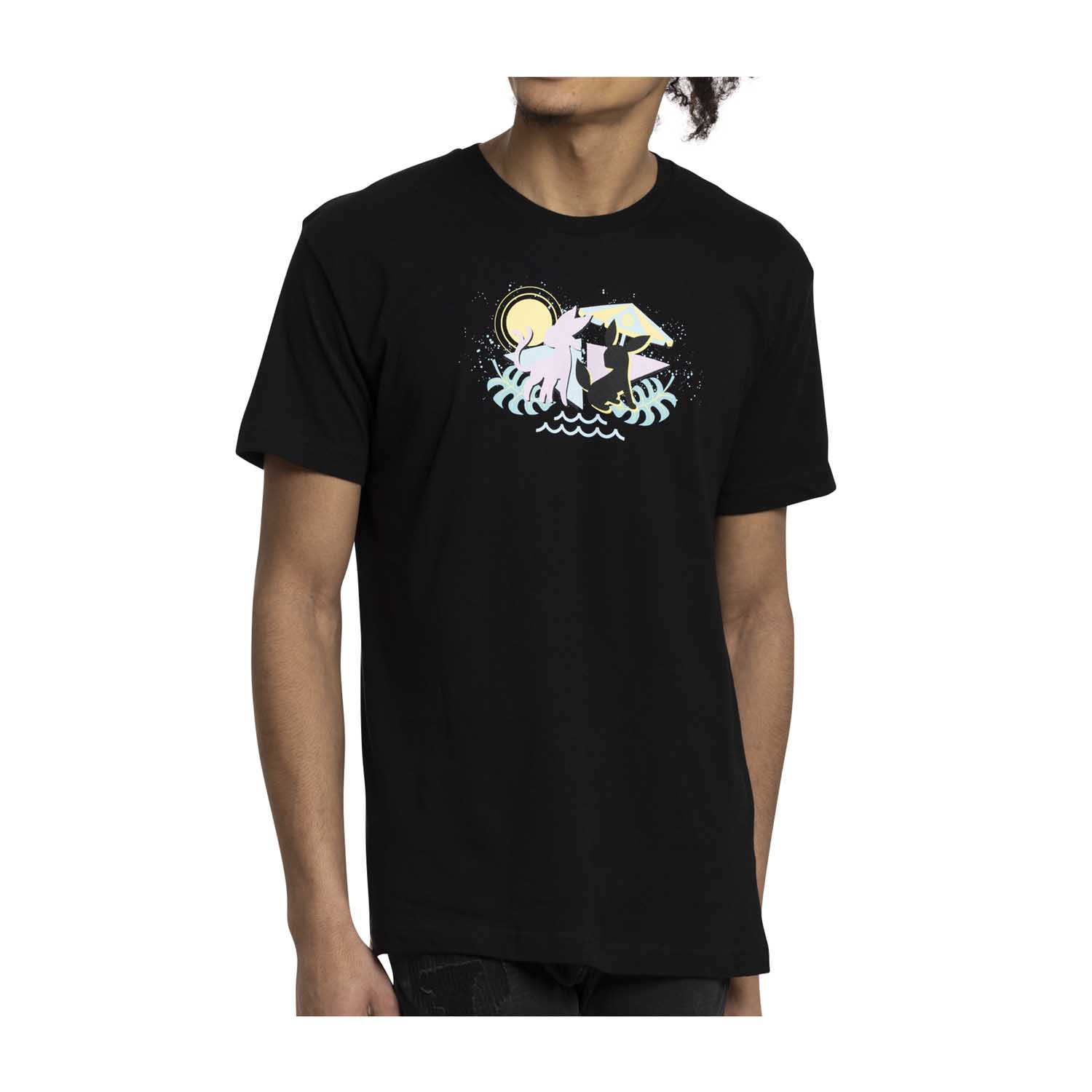 Espeon & Umbreon Summer Fun Black Relaxed Fit Crew Neck T-Shirt - Adult ...