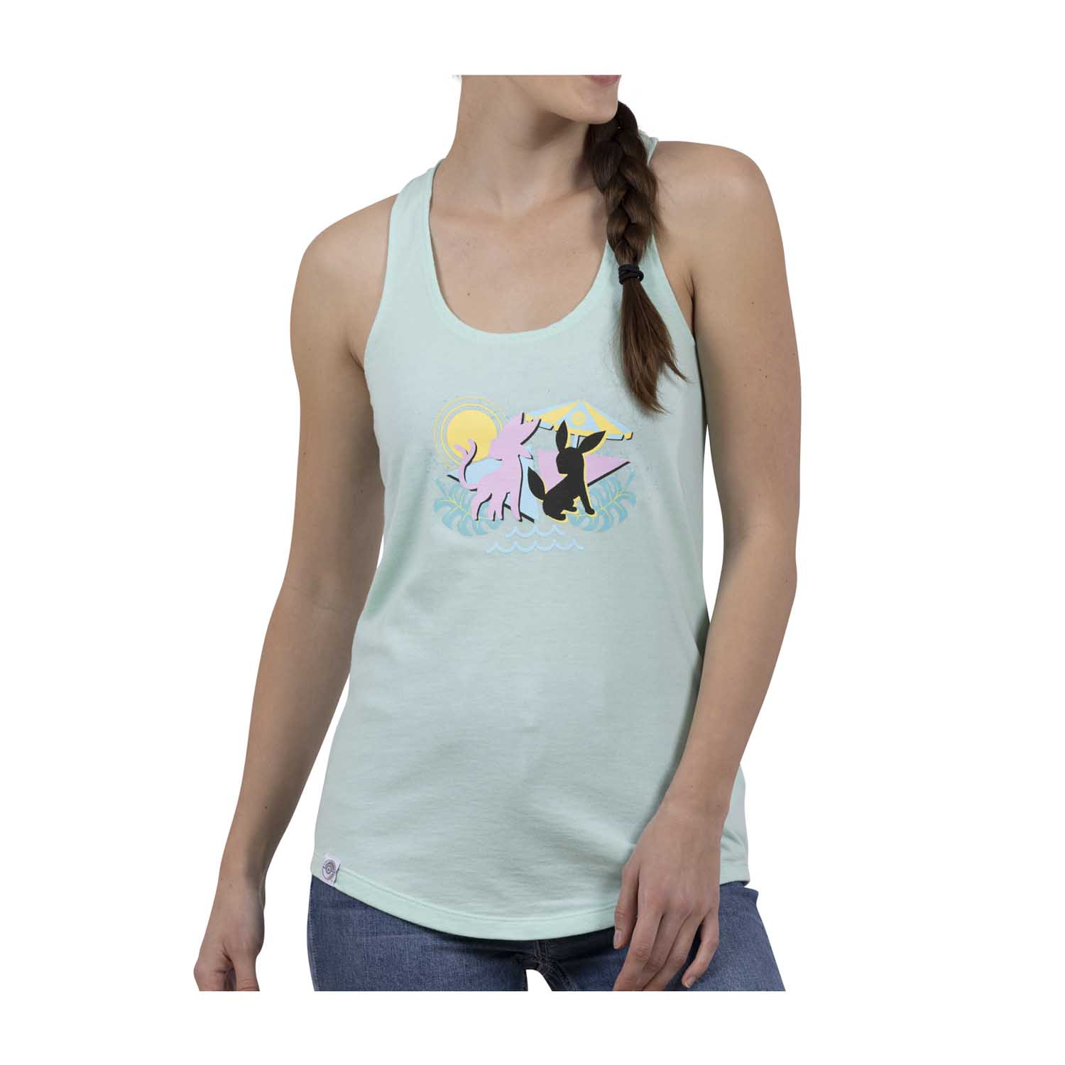 Espeon & Umbreon Summer Fun Light Green Fitted Racerback Tank Top ...