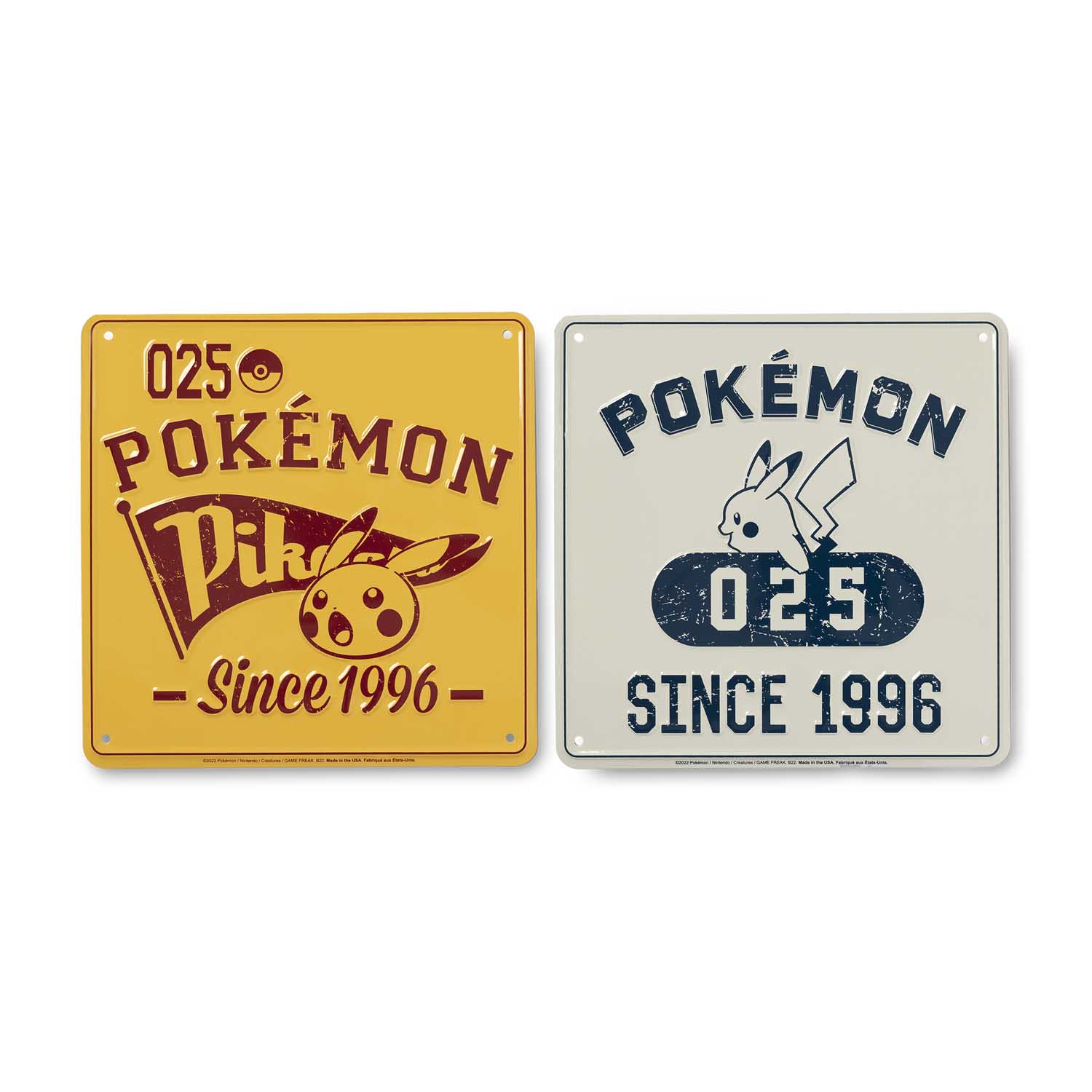 Pikachu Vintage Metal Signs (2-Pack) | Pokémon Center Official Site