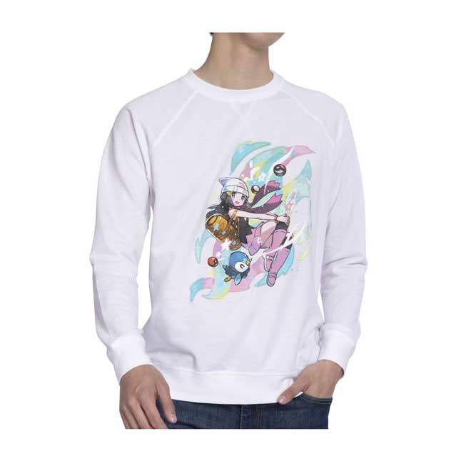 Dawn Pokémon Trainers White French Terry Crew Neck Sweatshirt - Adult ...
