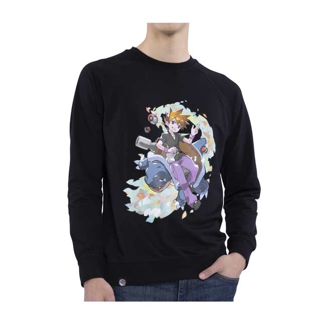 Blue Pokémon Trainers Black French Terry Crew Neck Sweatshirt - Adult ...