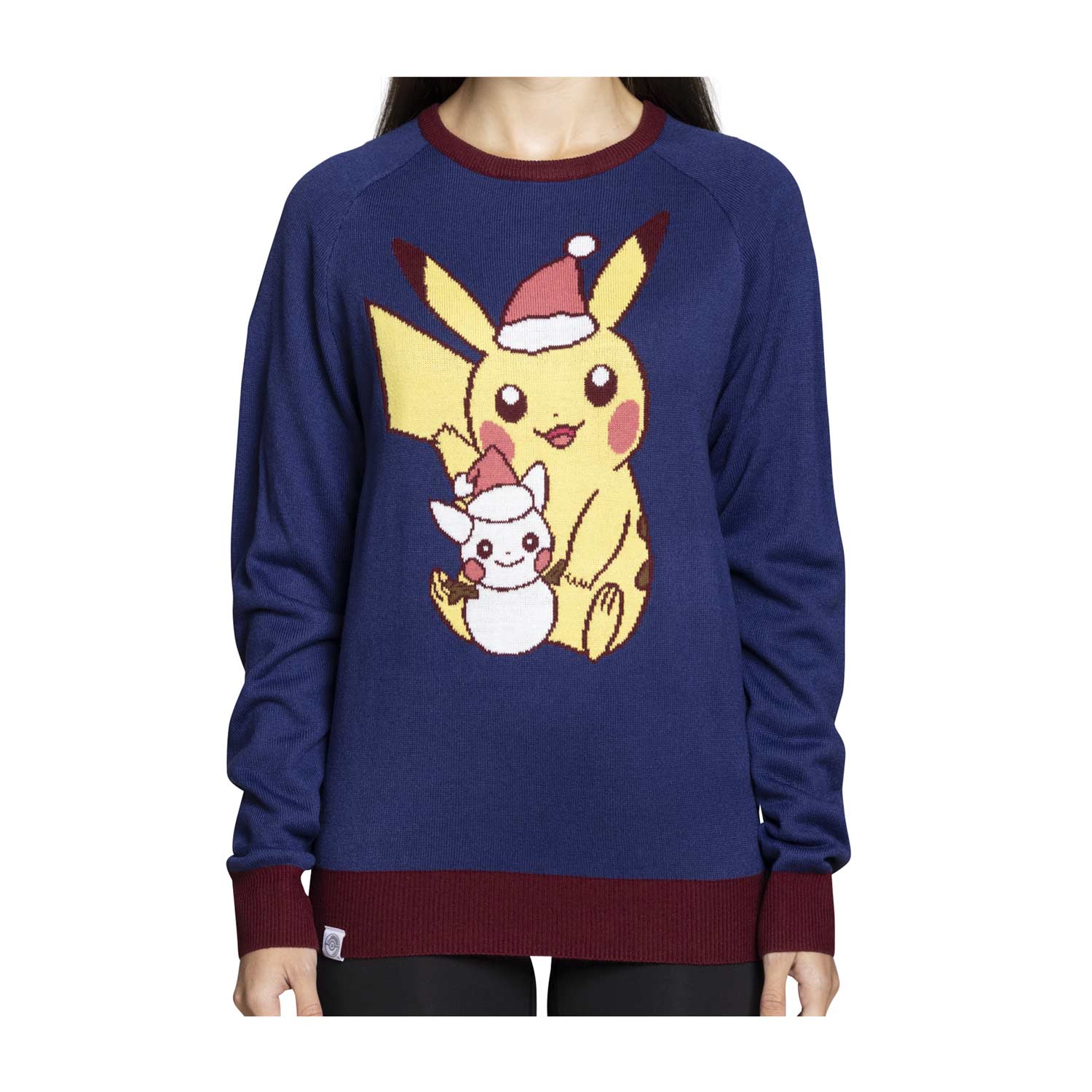 Pikachu Holiday Friend Navy Knit Sweater - Adult | Pokémon Center UK ...