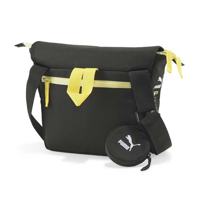 PUMA × Pokémon: Pikachu Puma Black & Pale Lemon Messenger Bag | Pokémon ...