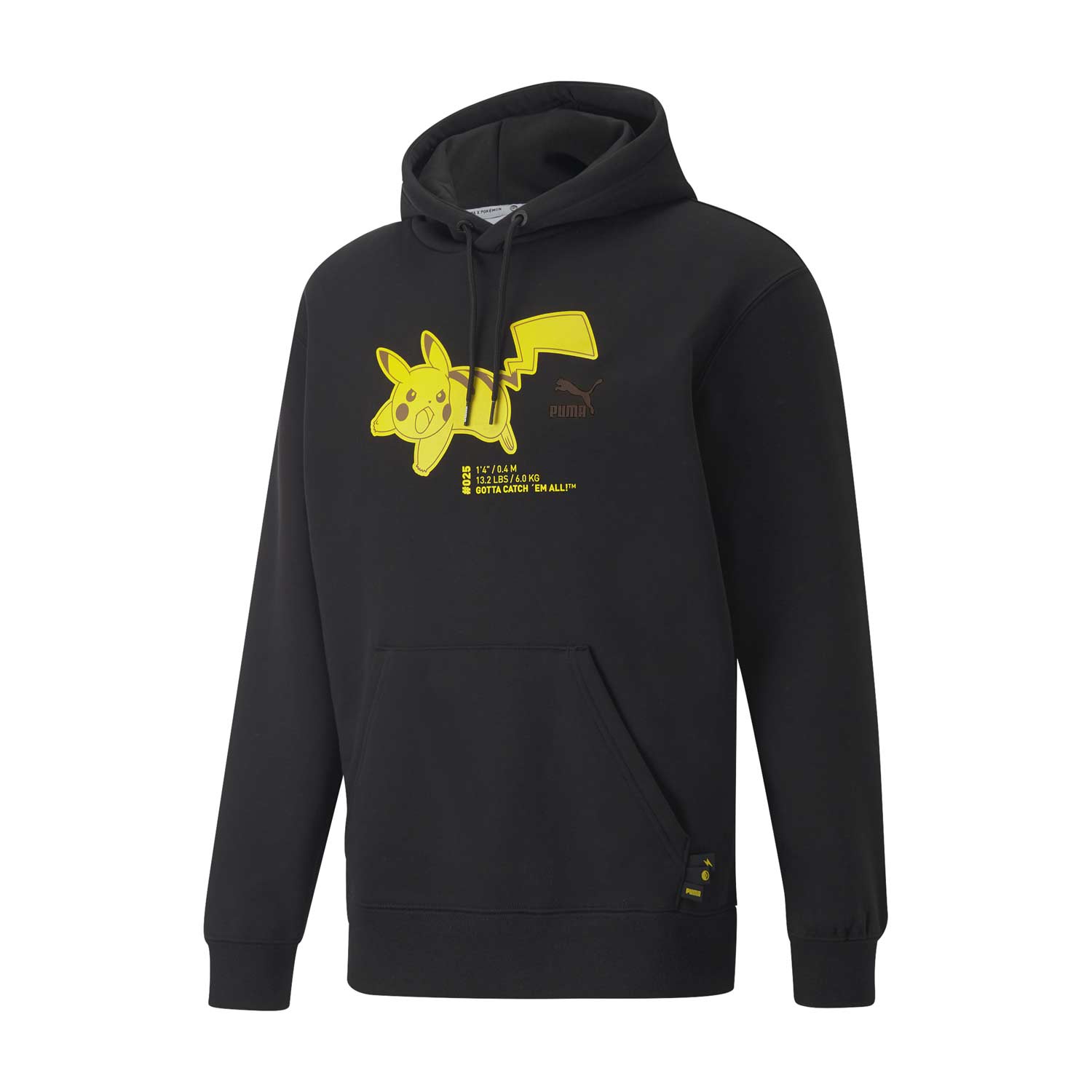 PUMA × Pokémon: Pikachu Puma Black Fleece Pullover Hoodie - Adult ...