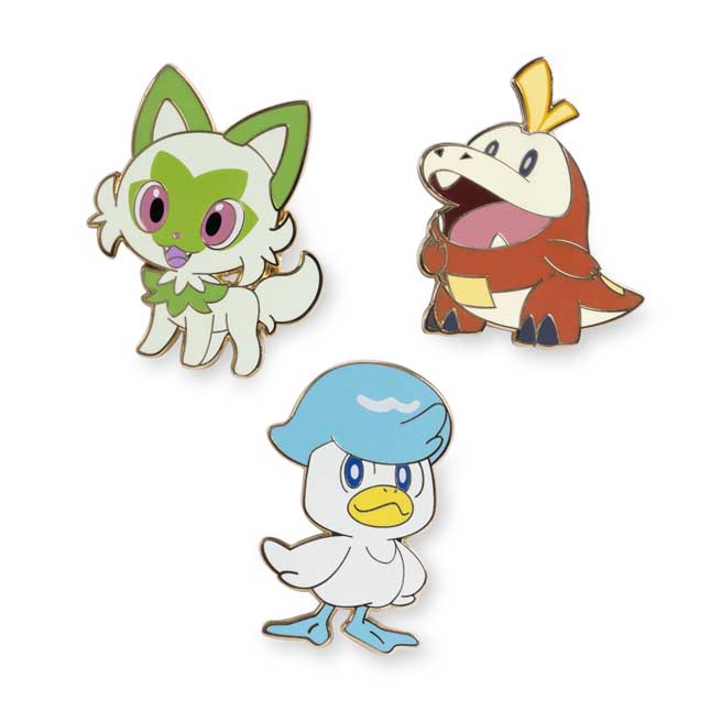 Sprigatito, Fuecoco & Quaxly Pokémon Pins (3-Pack) | Pokémon Center UK ...