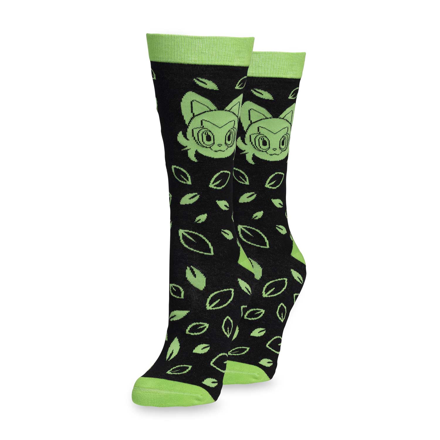 Sprigatito Black & Green Crew Socks (One Size-Adult) | Pokémon Center ...